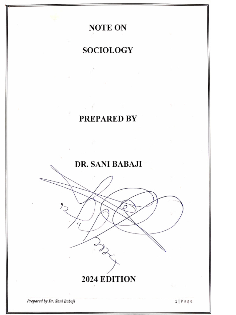 Introduction To Sociology Nus115 | PDF