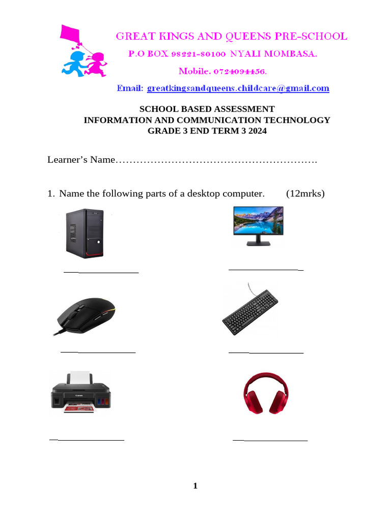 Ict Exam Grade 3 2024 | PDF