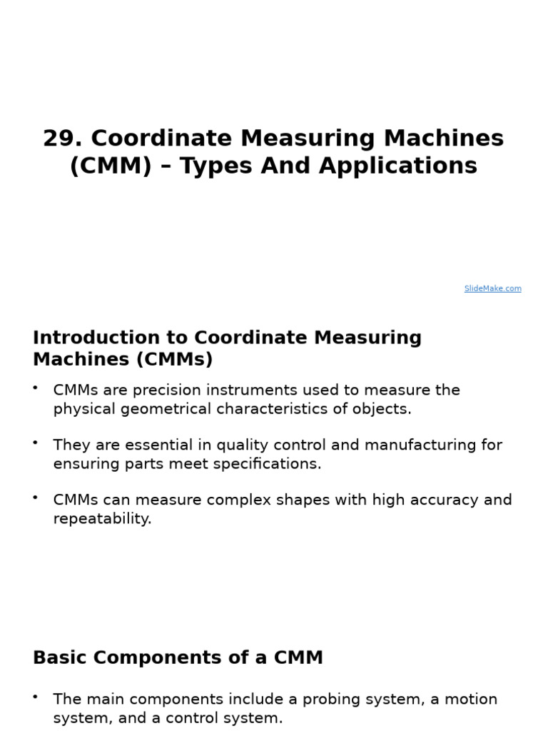 29. Coordinate Measuring Machines (CMM) – Types and Applications | PDF ...