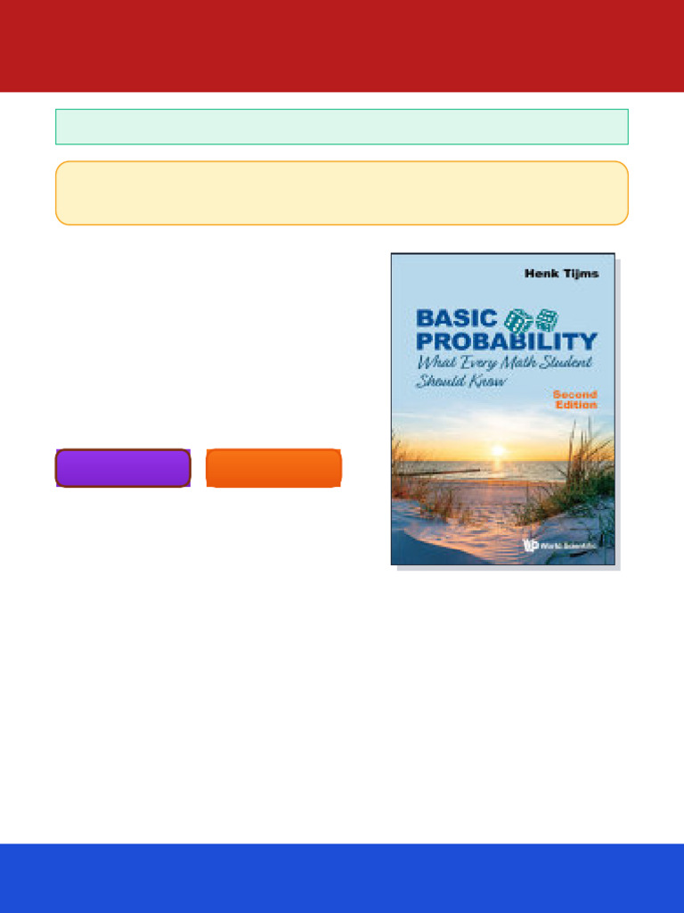 Basic Probability What Every Math Student Should Know 2nd Edition H. C ...