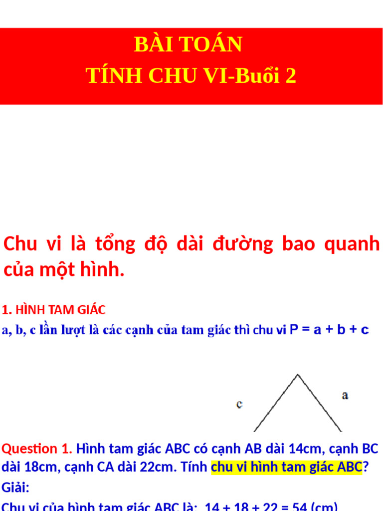 L P 3-Các Bài Toán Tính Chu Vi - Ok | PDF