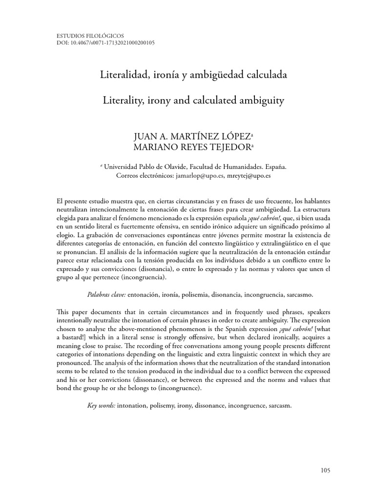 Literalidad Ironia y Ambiguedad Calculad | PDF | Comunicación | Lingüística