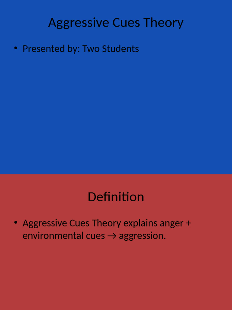 Understanding Aggressive Cues Theory | PDF