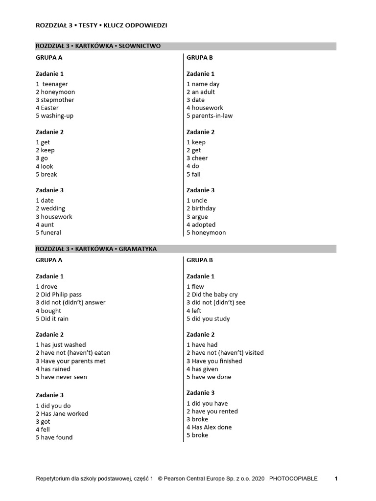 Repet Cz1 U3 Tests Answer Key | PDF | Observances | Traditions
