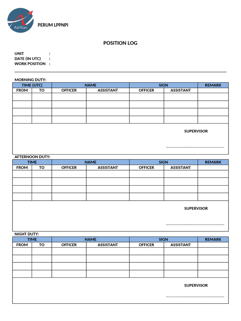 Perum LPPNPI Duty Log and Report | PDF | Avionics | Broadcast Engineering