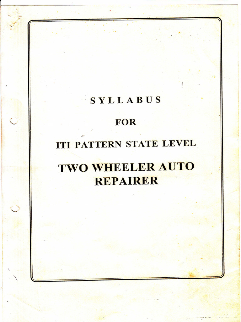 Two Wheeler Auto Repair Training Guide | PDF | Carburetor | Mechanical ...
