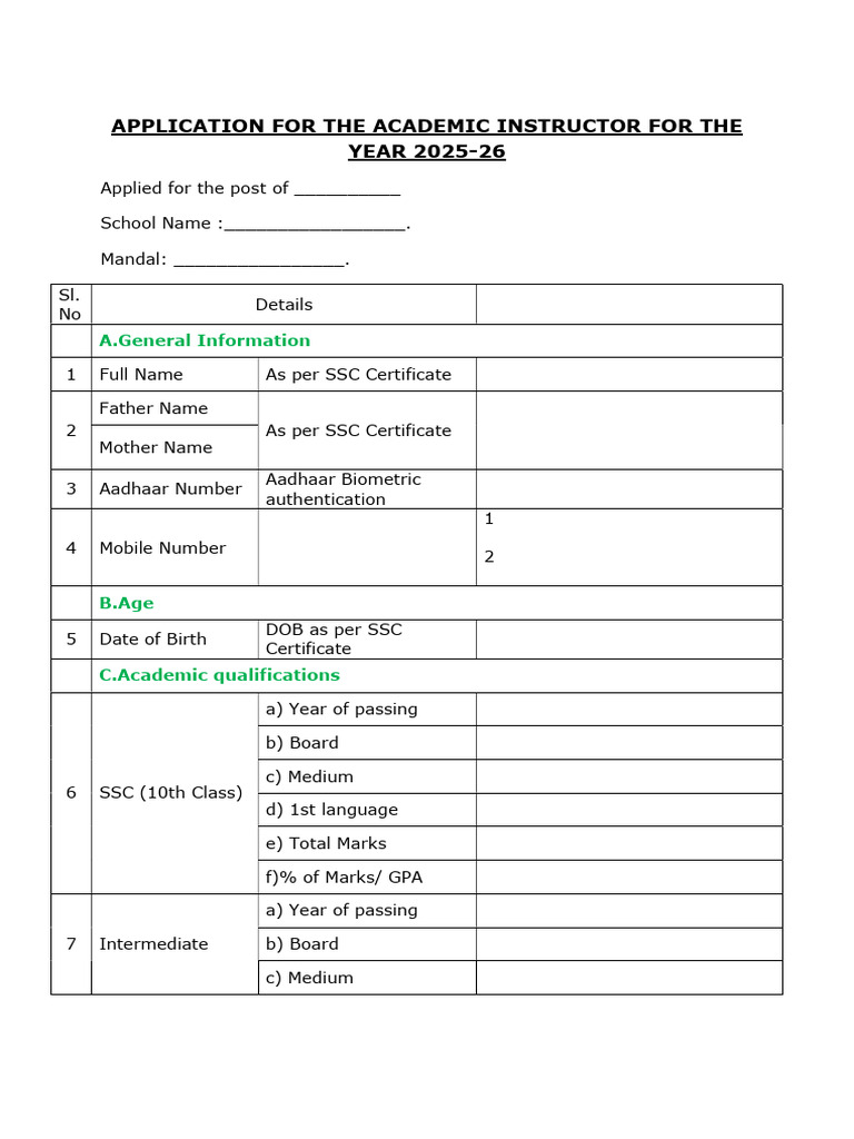 Academic Instructor Application 2025-26 | PDF | Authentication | Access ...