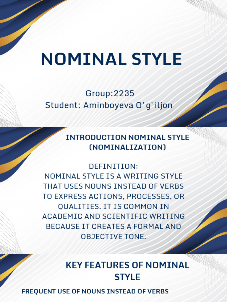 Understanding Nominal Style in Writing | PDF
