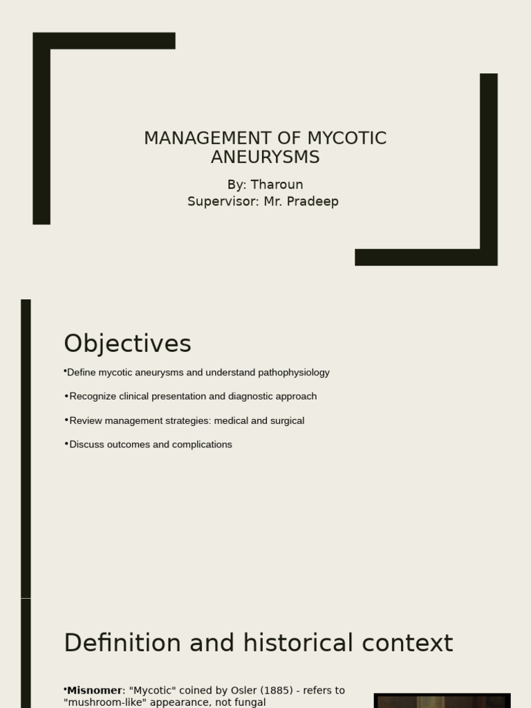 Management of Mycotic Aneurysms | PDF | Interventional Radiology ...