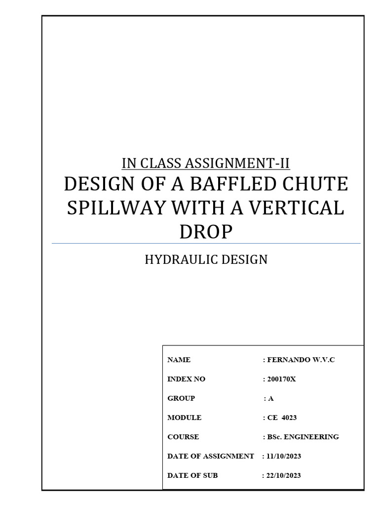 200170X-Design of A Baffled Chute Spillway With A Vertical Drop | PDF