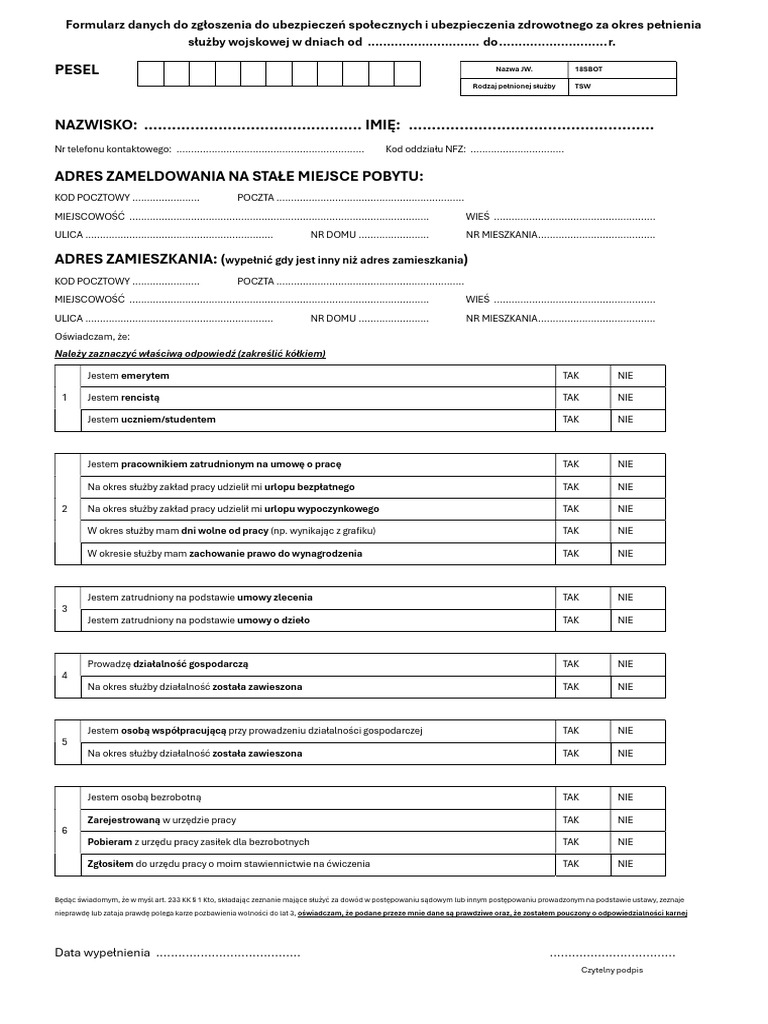 Nowy ZUS Wzór 2025r 250130 183858 | PDF