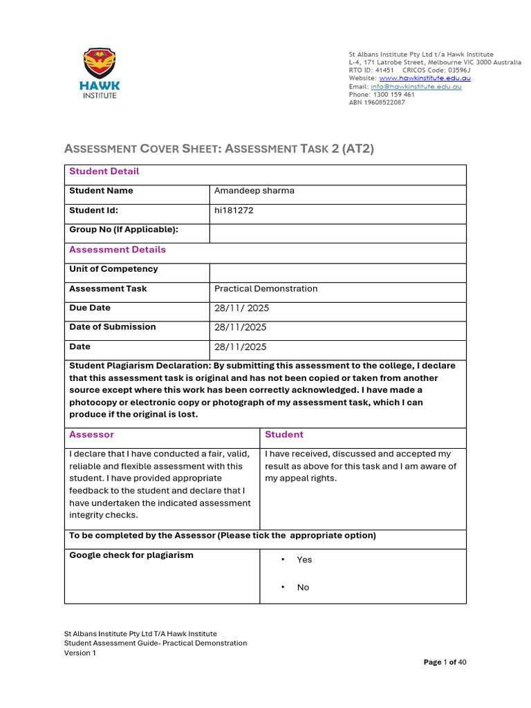 Practical Demonstration Assessment Guide | PDF | Personal Protective ...