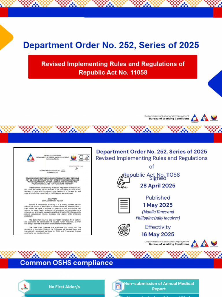 Revised OSH Regulations 2025 Overview | PDF | Occupational Safety And ...