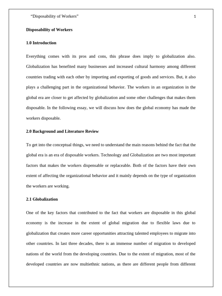 Globalization and Worker Disposability | PDF | Employment | Labour ...