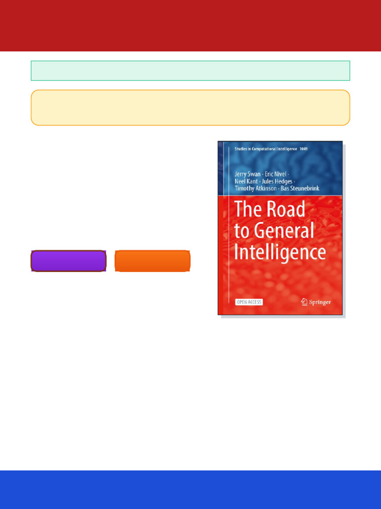 The Road To General Intelligence 1st Edition Jerry Swan Ebook Expert ...