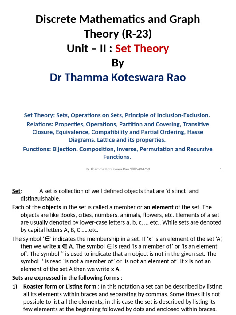 Set Theory and Operations Explained | PDF | Set (Mathematics) | Number ...