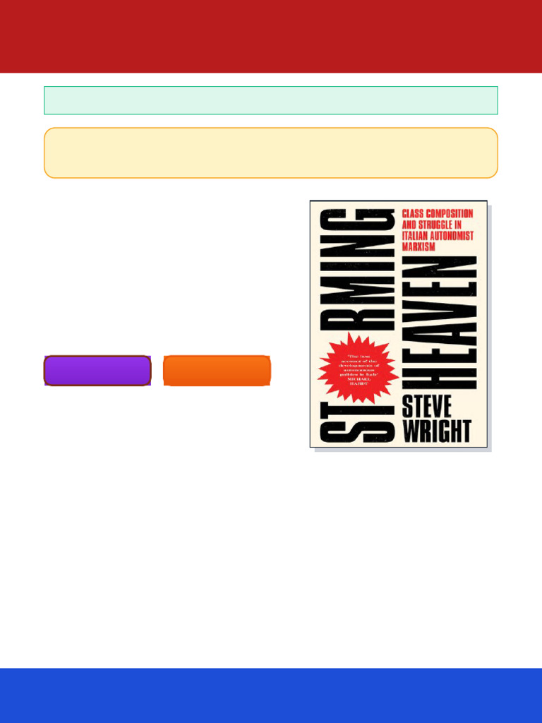 Storming Heaven Class Composition and Struggle in Italian Autonomist ...