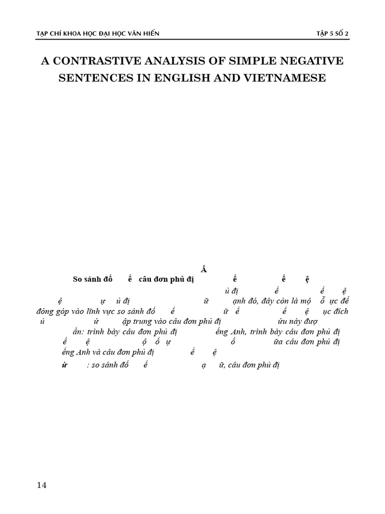 English-Vietnamese Negative Sentence Analysis | PDF | Linguistics ...