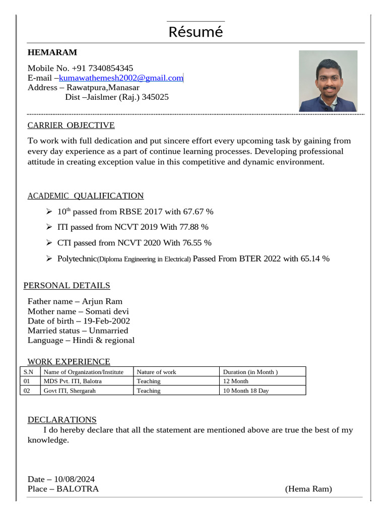 Hemaram Resume-1 | PDF