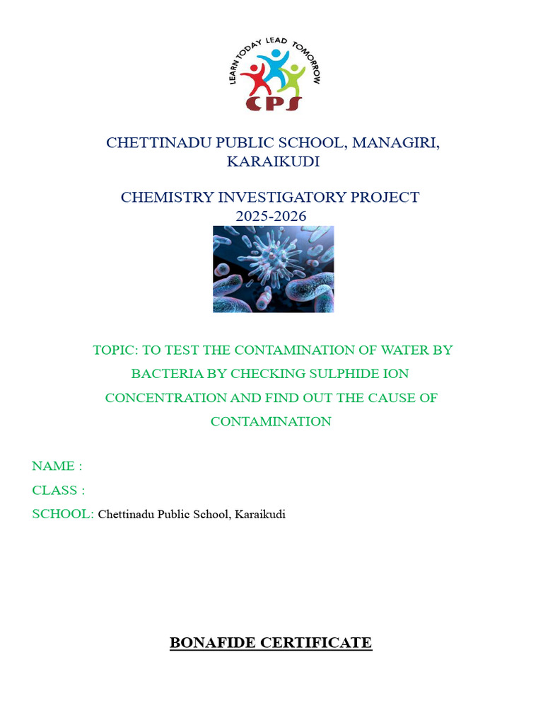 Water Contamination Testing Project | PDF
