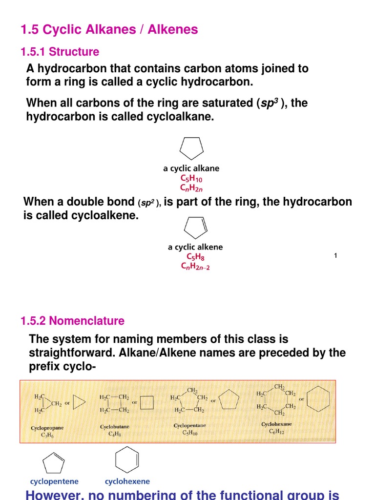 Cyclic Alkanes & Alkenes | Download Free PDF | Conformational Isomerism ...