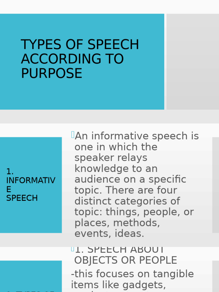 Lesson 10 Types of Speech According To Purpose Students | PDF ...
