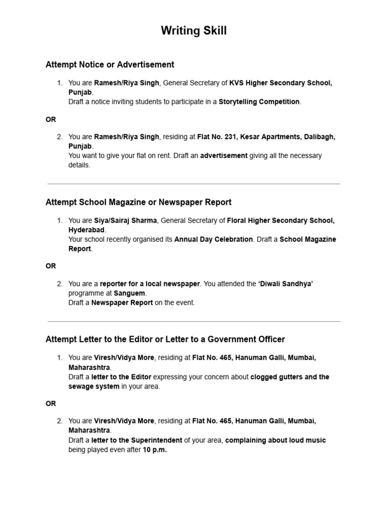 Writing Skill | PDF