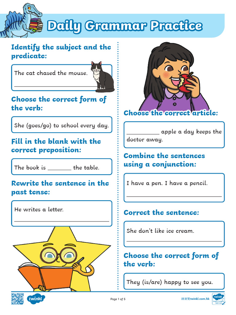 Daily Grammar Practice Exercises | PDF | Verb | Adverb