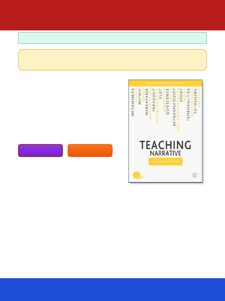 Teaching Narrative 1st Ed. Edition Richard Jacobs Ebook Text Optimized ...