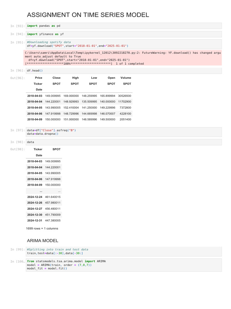 Time Series Model | PDF | Forecasting | Autoregressive Model