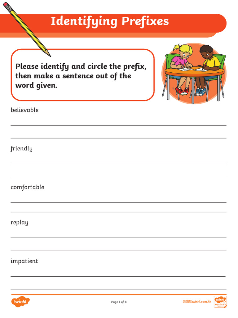 Prefix Identification Worksheet | PDF