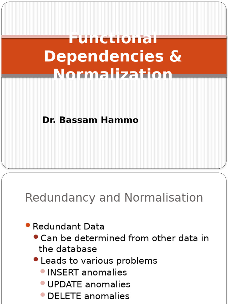 Functional Dependencies and Normalization | PDF | Computer Programming ...