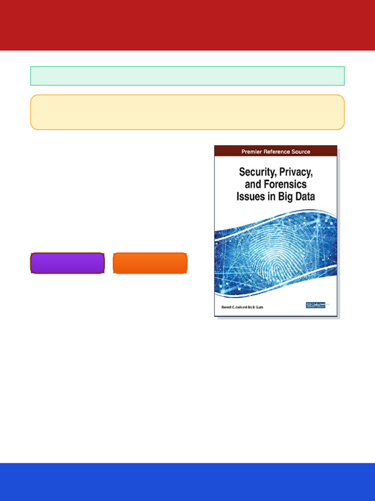 Security Privacy and Forensics Issues in Big Data Advances in Information Security Privacy and ...