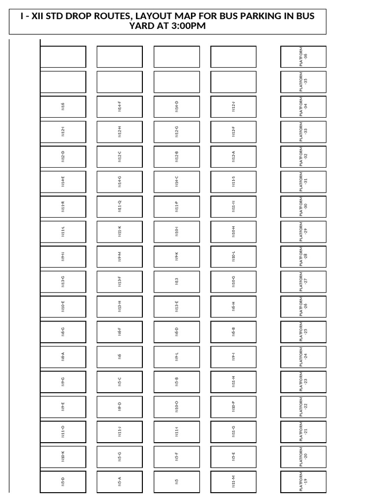 Bus Parking Layout and Drop Routes | PDF | Bus Transport