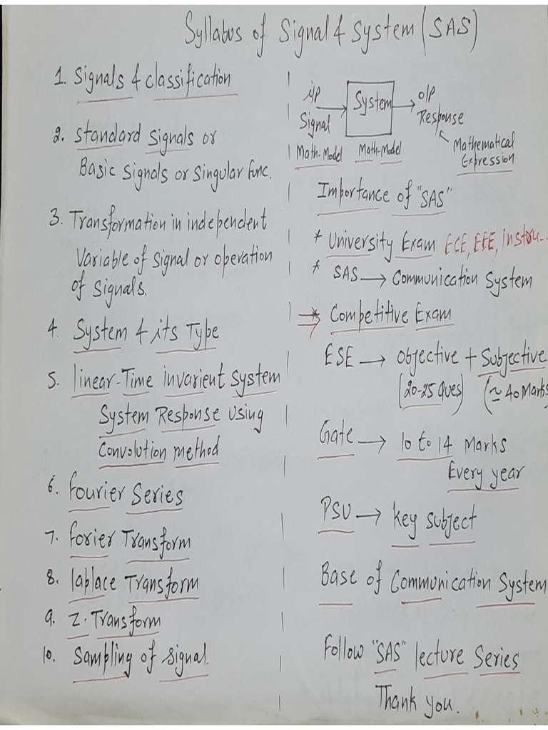 Lec - 1 To 19 Types of Signals & Their Operations. SAS | PDF