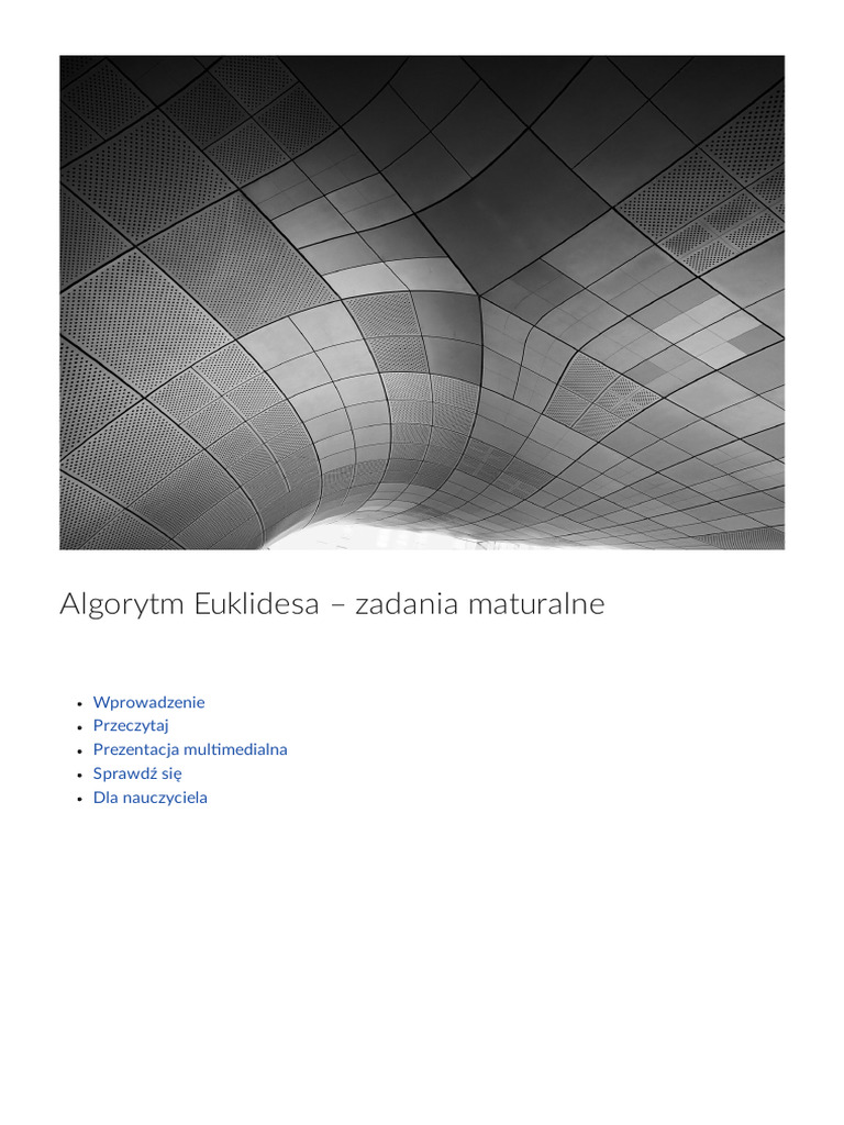 Algorytm Euklidesa Zadania Maturalne 2 | PDF