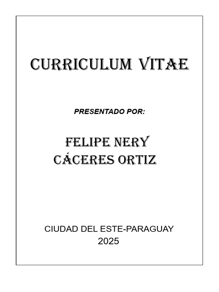 Curriculum de Nery Caceres | PDF