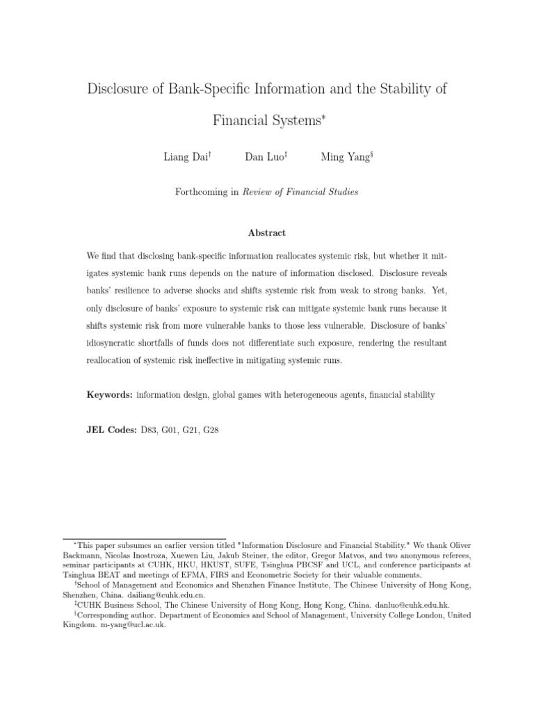RFS2024-Disclosure of Bank-Specific Information and The Stability of ...