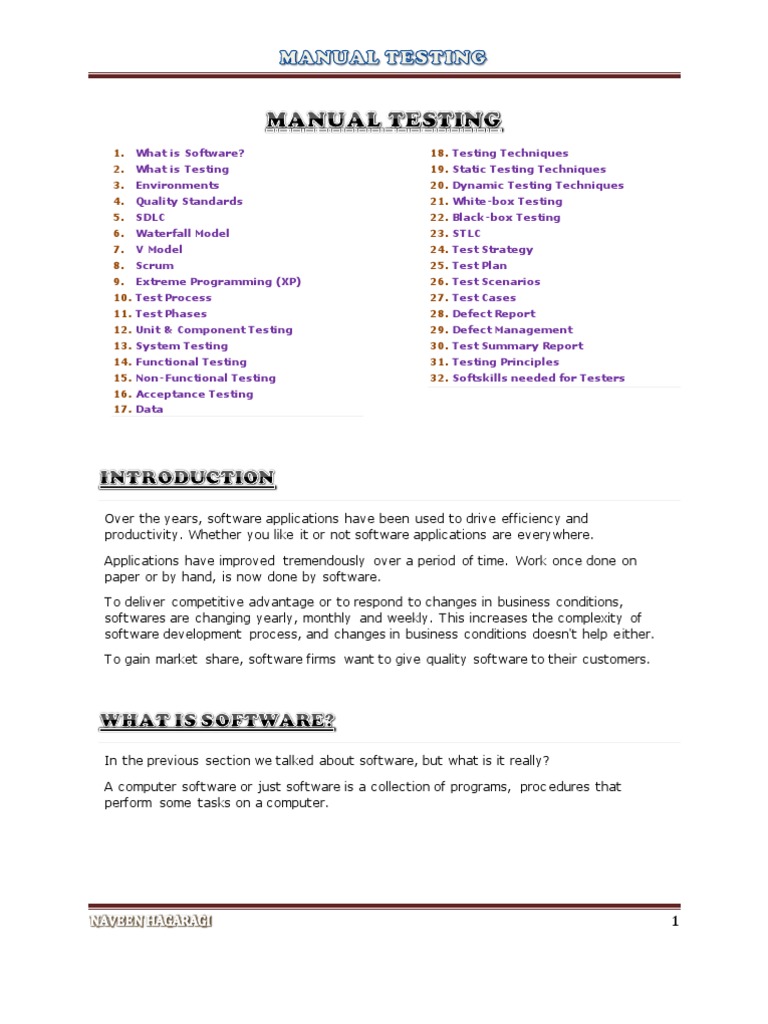 Manual Testing Notes | PDF | Software Testing | Scrum (Software ...