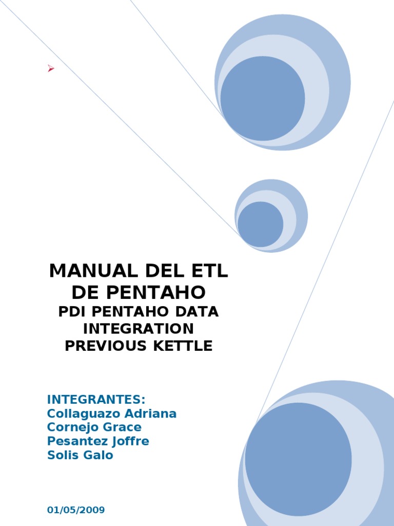 Manual ETL Pentaho PDI: Instalación y Configuración | PDF | Tabla (base de datos) | SQL