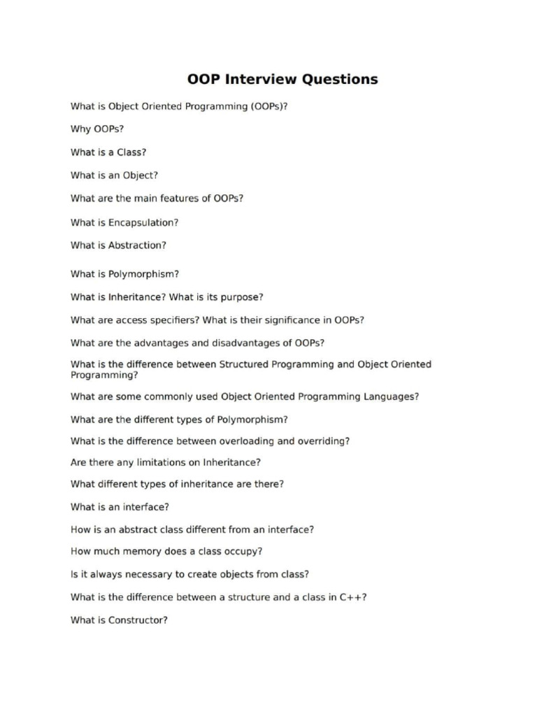 OOP Questions | PDF