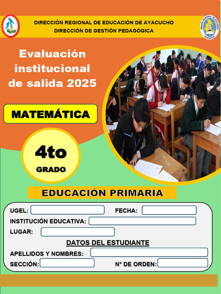 Eval. Salida 4° Matematica Primaria 2025 | PDF