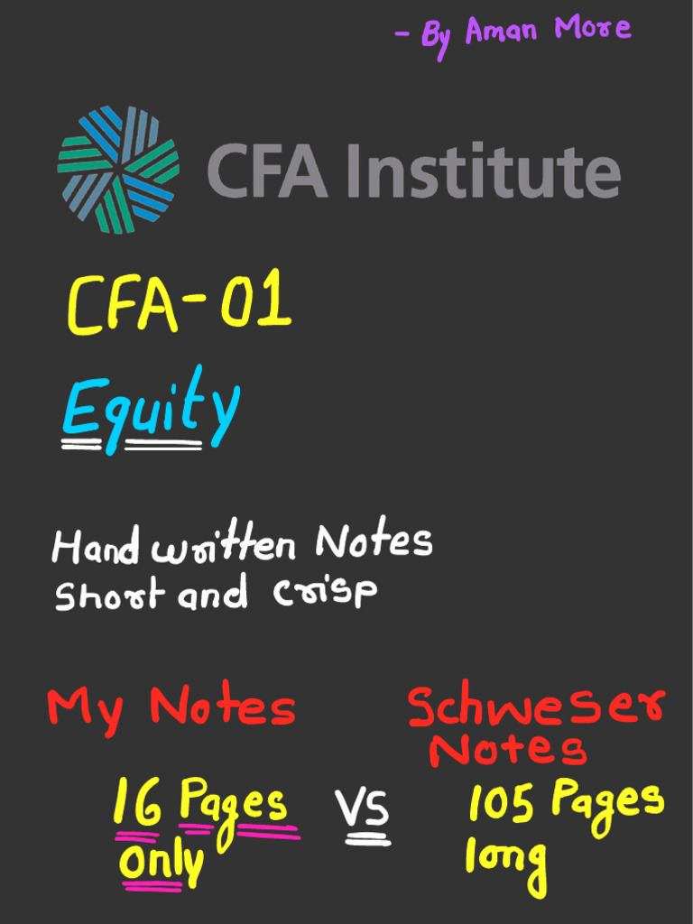 EQUITY CFA LEVEL 01 Shortest Notes Possible 1703080483 | PDF