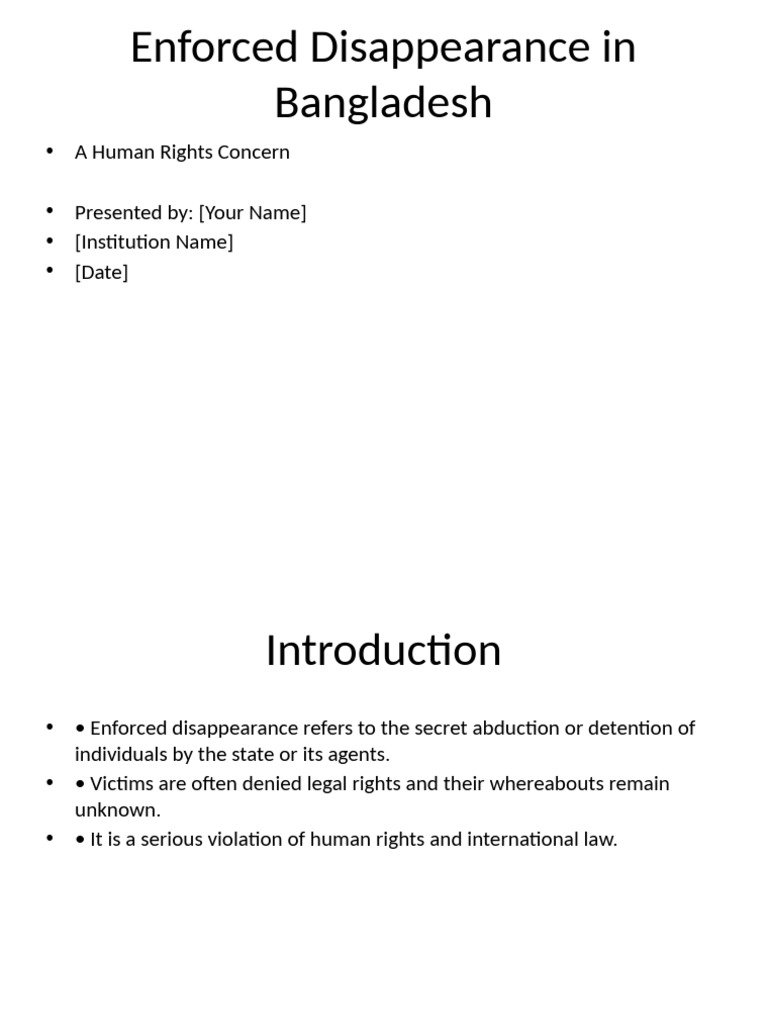 Enforced Disappearances in Bangladesh | PDF | Human Rights | Justice