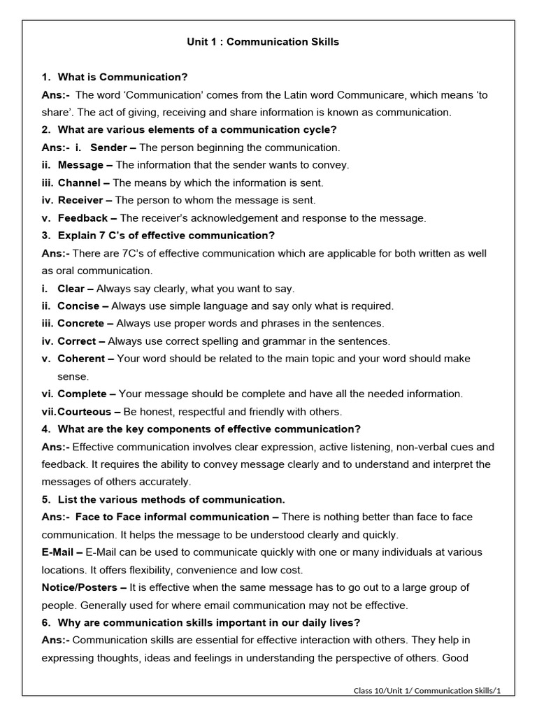 Essential Communication Skills Guide | PDF | Communication | Verb