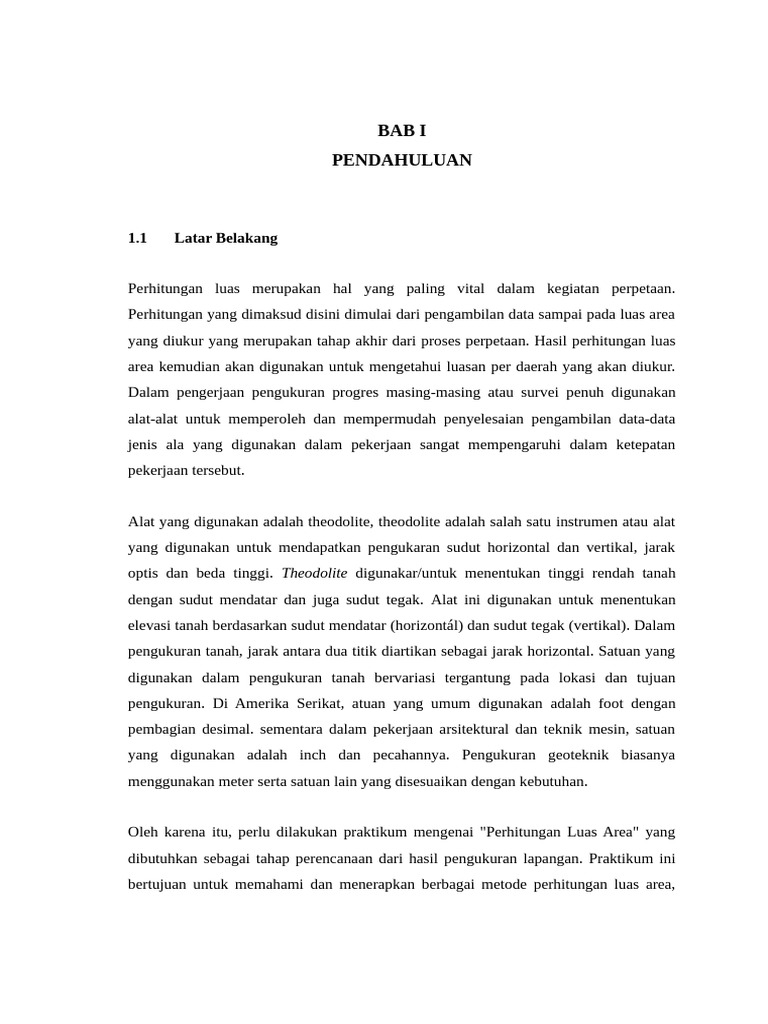 Praktikum Perhitungan Luas Area Tanah | PDF