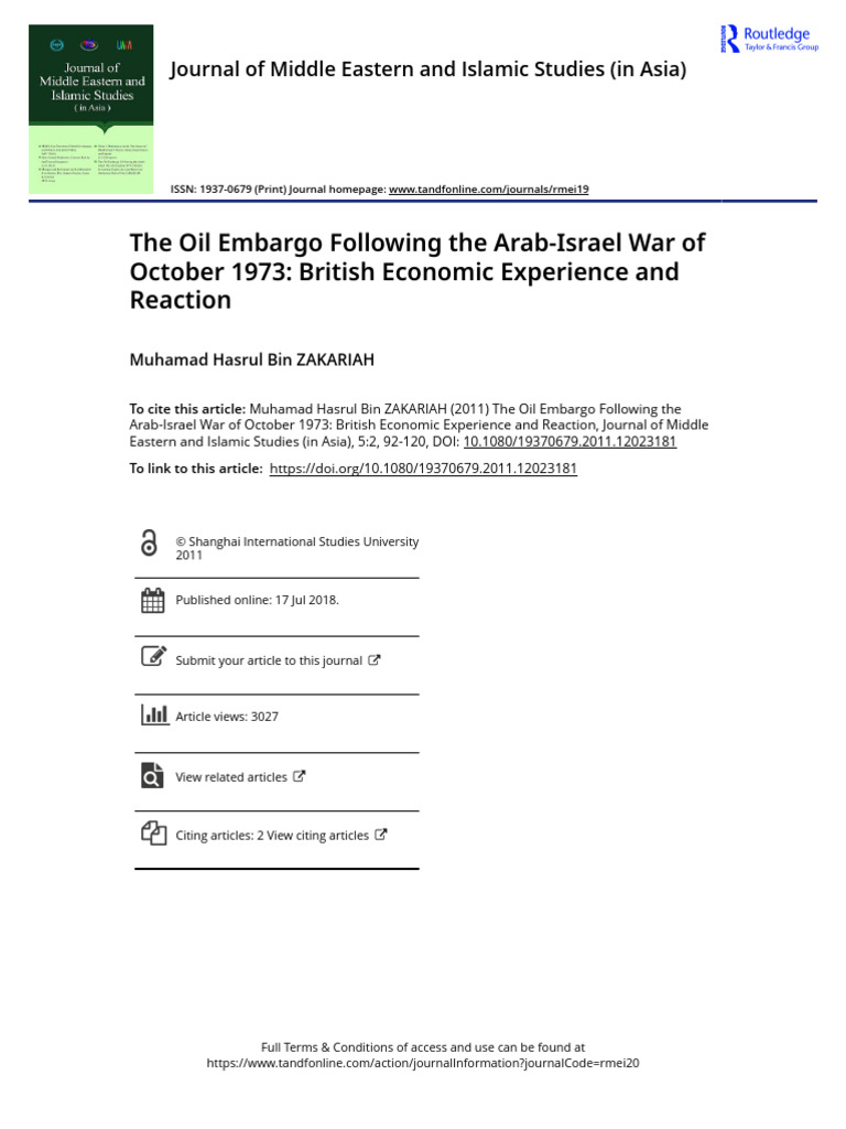British Response to 1973 Oil Embargo | PDF | 1973 Oil Crisis | Petroleum