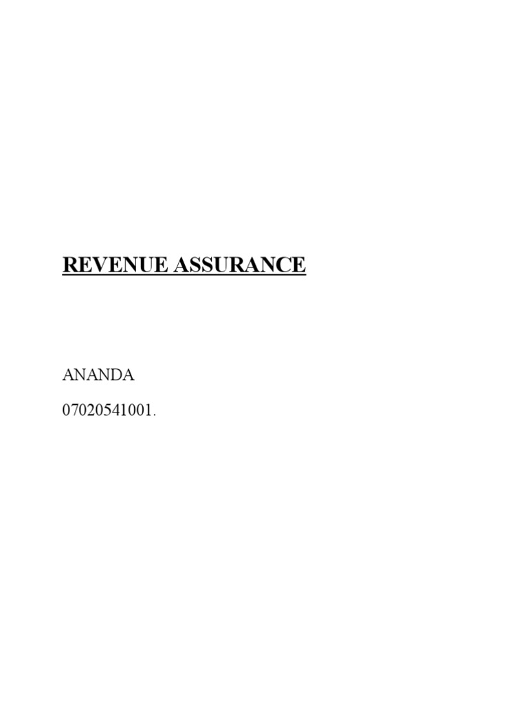 Revenue Assurance | PDF | Business Process | Provisioning