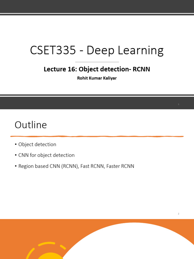 Lec 16 - Object Detection - RCNN | PDF | Algorithms | Machine Learning