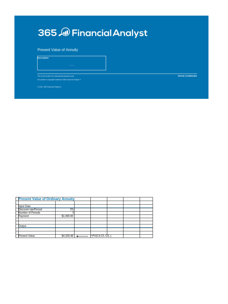 Present Value of Ordinary Annuity | PDF